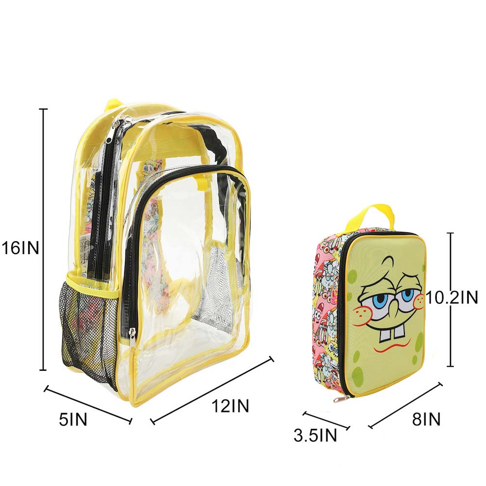 Bioworld Merchandising. SpongeBob SquarePants Youth 5 Pc Backpack Set